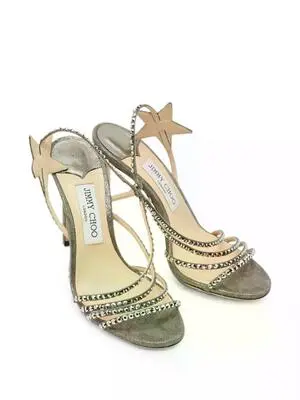 JIMMY CHOO Lynn Crystal Embellished Suede Sandals