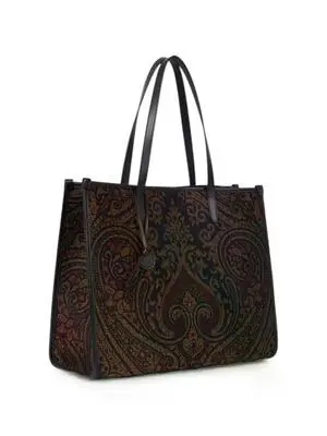 Etro Large Love Trotter Jacquard Bag - Blue