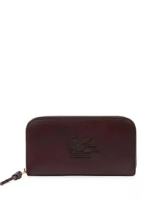 Etro Libra Zip-around Leather Wallet With Pegaso