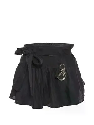Dior Logo Charms Crystal Embellished Tie-waist Mini Skirt - Black