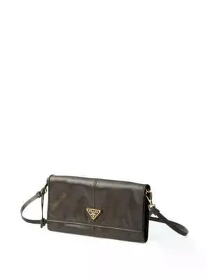 Prada Leather Wallet With Shoulder Strap