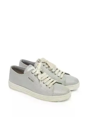 Prada Metallic Effect Lace-up Sneakers
