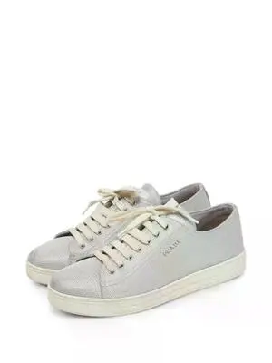 Prada Metallic Effect Lace-up Sneakers