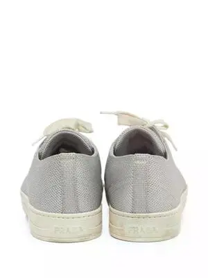 Prada Metallic Effect Lace-up Sneakers