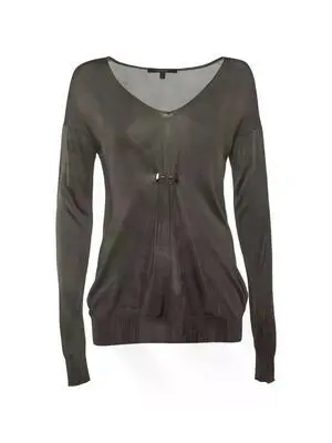 Gucci Long Sleeve Sweater With Brooch Detail