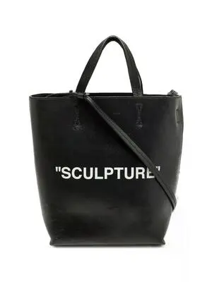 Off-White Sculpture Leather Tote Bag - Black