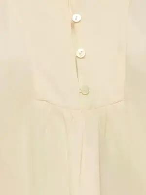 Diane Von Furstenberg Cream Silk Round Neck Long Sleeve Blouse