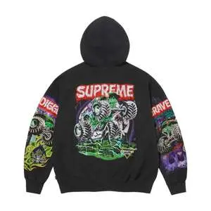 Supreme X Grave Digger Ss26 Zip Up Hooded Sweatshirt