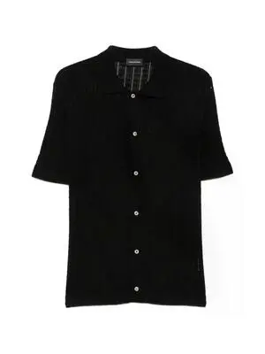 Tagliatore Oliver Open-knit Short-sleeve Shirt