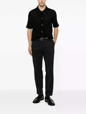Tagliatore Oliver Open-knit Short-sleeve Shirt