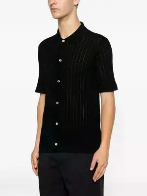 Tagliatore Oliver Open-knit Short-sleeve Shirt