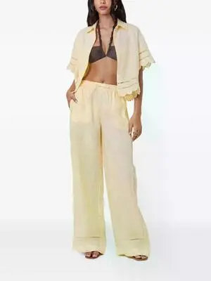 NICHOLAS Juni Linen Shirt With Lace Trim