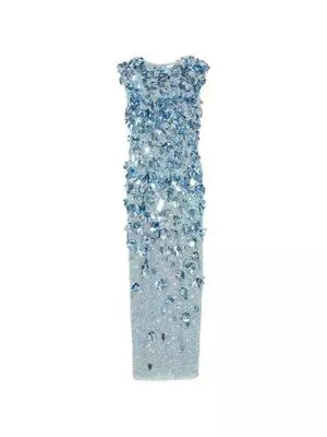 Rachel Gilbert Hugo Floral-embellished Maxi Dress - Blue