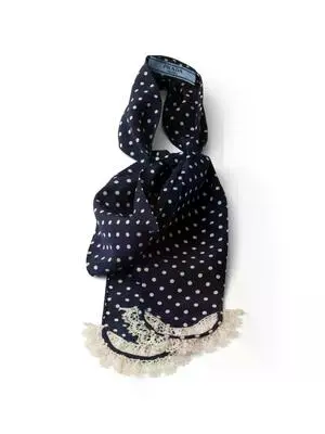 Prada Polka-dot Marocain Scarf - Blue