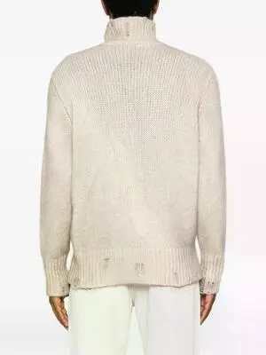Avant Toi Distressed Roll-neck Sweater