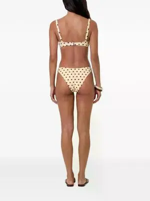 NICHOLAS Halia Polka-dot Bikini Bottoms With O-ring Detail