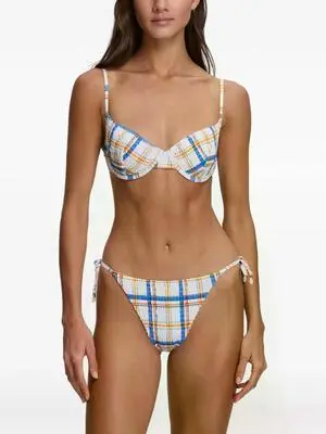 Polo Ralph Lauren Check-print Balconette Bikini Top - White