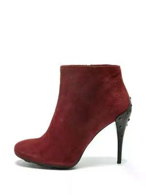 TOD'S Suede Studded Stiletto Ankle Boots