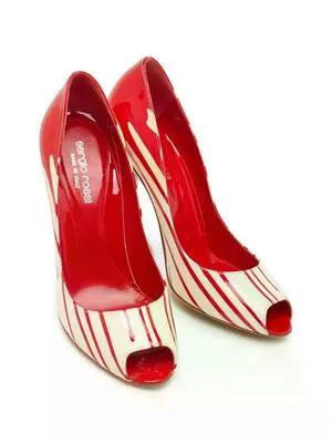 SERGIO ROSSI Drip-paint Peep-toe Pumps