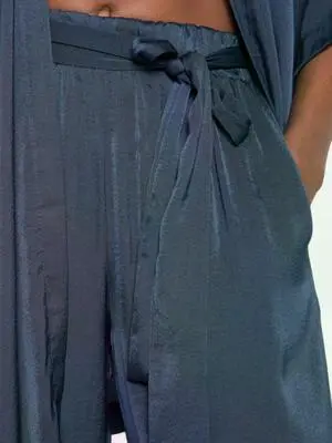 MOUTAKI Belted Wide-leg Trousers In Satin