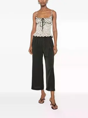 MOUTAKI Satin Finish Belted Trousers
