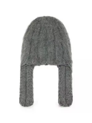 MAISON MARGIELA Ribbed Beanie Hat - Grey
