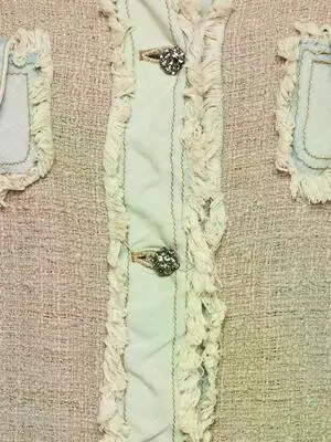 Dolce & Gabbana Beige Tweed Jacket With Denim Trim