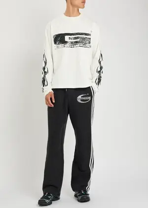 GODMADE Imperial Logo Striped Cotton Sweatpants
