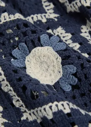 CHE Tejer Patchwork Crot Open-knit Shirt