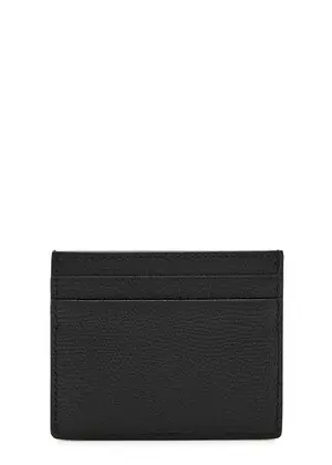 Valentino Garavani Vlogo Pebbled Leather Card Holder - Black