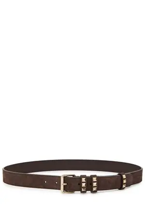 Valentino Garavani Rockstud Suede Belt - Brown
