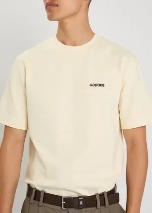 Jacquemus Le T-shirt Logo-embroidered Cotton T-shirt - Beige