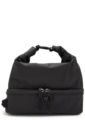 BOSS Stenson Coated Faux Leather Washbag - Black