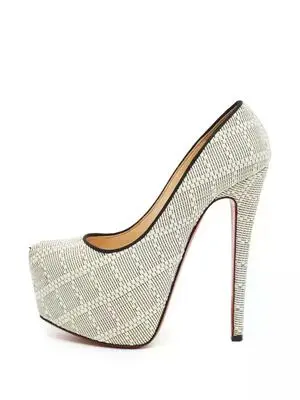 CHRISTIAN LOUBOUTIN Daffodile Raffia Platform Pumps