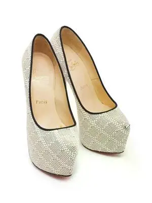 CHRISTIAN LOUBOUTIN Daffodile Raffia Platform Pumps