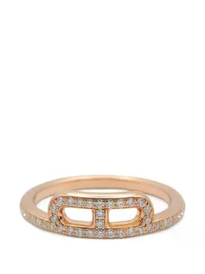 Hermès 18k Rose Gold Diamond Pavé Ring