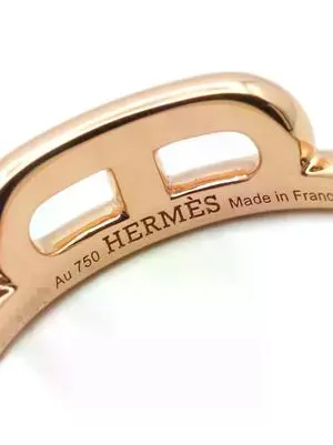 Hermès 18k Rose Gold Diamond Pavé Ring