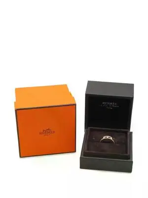 Hermès 18k Rose Gold Diamond Pavé Ring