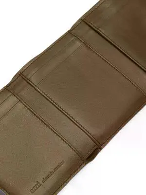AMI Paris Cowhide Leather Trifold Wallet With De Coeur