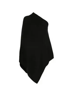 SERGIO MORETTI FIRENZE One-shoulder Poncho - Black
