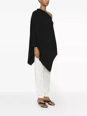 SERGIO MORETTI FIRENZE One-shoulder Poncho - Black