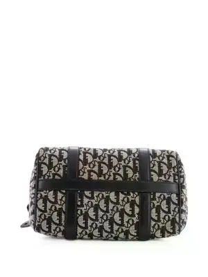 Dior Vintage Trotter Boston Bag Diorissimo Canvas Small Satchel - Black