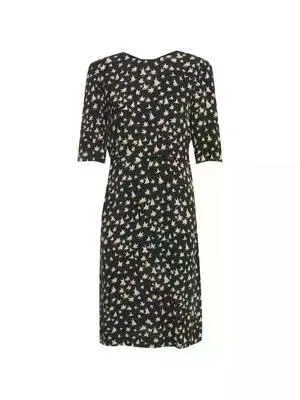 Marni Navy Abstract Print Midi Dress