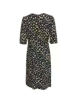Marni Navy Abstract Print Midi Dress