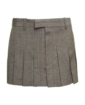 Bottega Veneta Mini Pleated Skirt - Gray