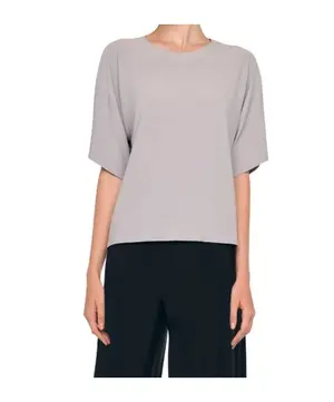 Norma Kamali Boxy Short Sleeve T-shirt - Gray