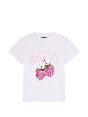 GANNI GANNI Raspberry Cotton T-Shirt Multicolor