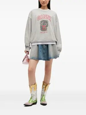 GANNI Margot Kitty Organic Cotton Sweatshirt - Multicolor