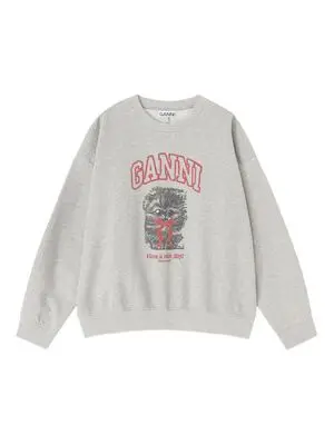 GANNI Margot Kitty Organic Cotton Sweatshirt - Multicolor