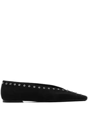 TOTEME Suede Leather Lace-up Ballet Flats - Multicolor